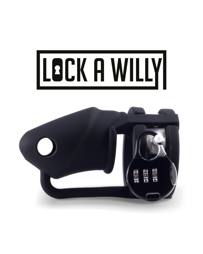 Cage de chasteté Lock A Willy 11 x 3cm Noire pas cher - La Boutique...