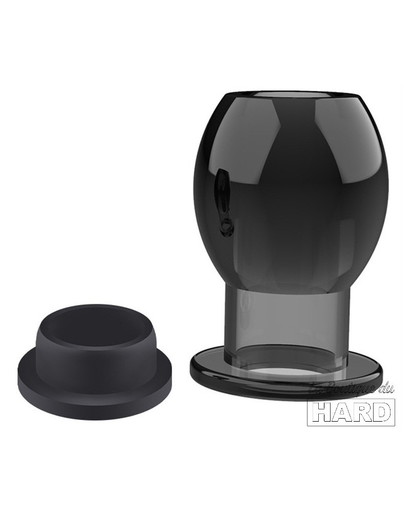 Plug Tunnel avec bouchon Hollow Stop Noir Taille 45 mm pas cher - L...
